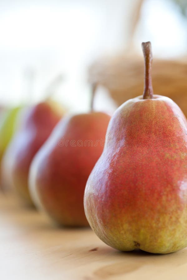 Pears in a row stock photo. Image of vitamins, fruit - 26666042