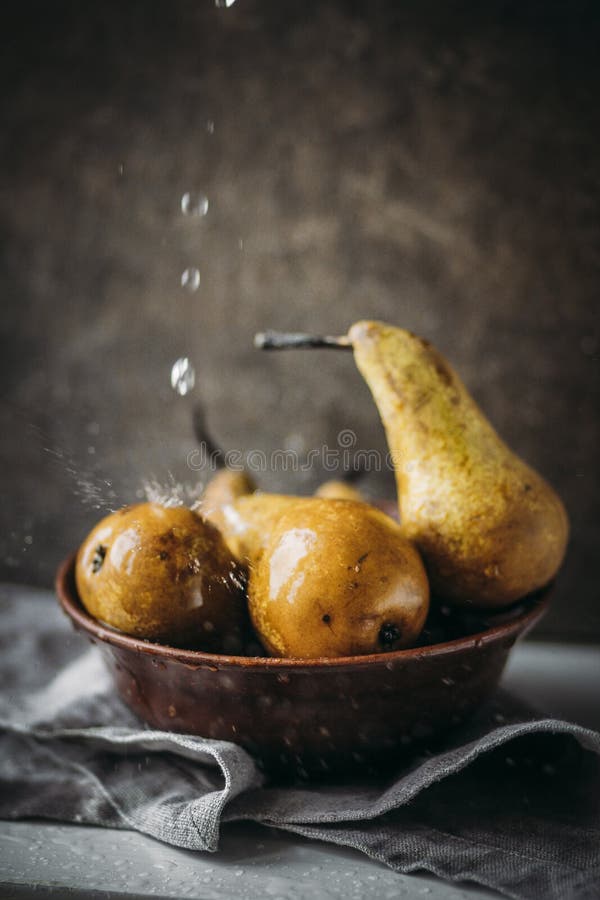 Pears in a rustic style stock photo. Image of ripples - 96908410