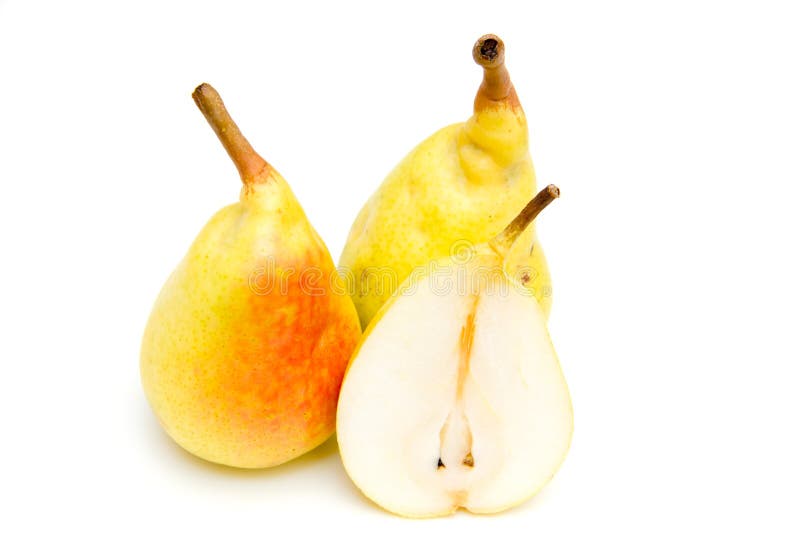 Pears with slice stock image. Image of dessert, isolation - 45280041