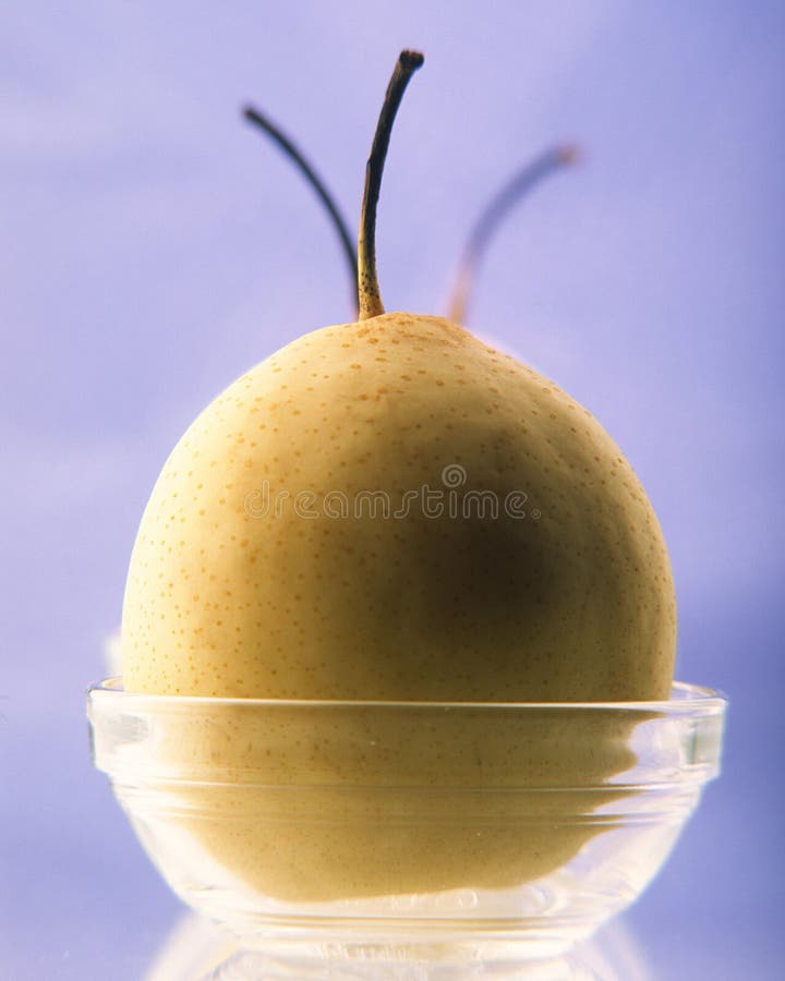 Pears in Transparent Plates on the Table Stock Image - Image of fruits ...