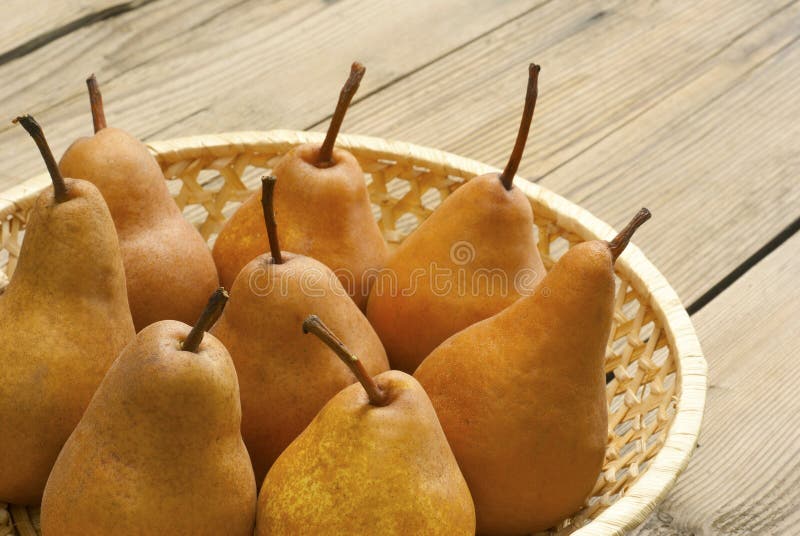 Pears on wooden table stock image. Image of freshness - 21097795