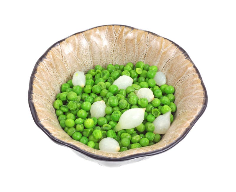 Peas and Baby Onions Serving Dish Stock Image - Image of overhead ...