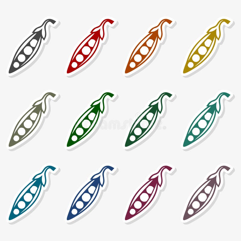 Peas icon in flat style stock vector. Illustration of icon - 155911039