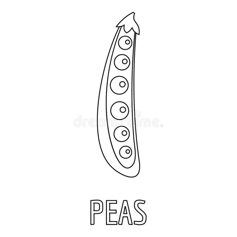 Outline Peas Vector Icon. Isolated Black Simple Line Element ...