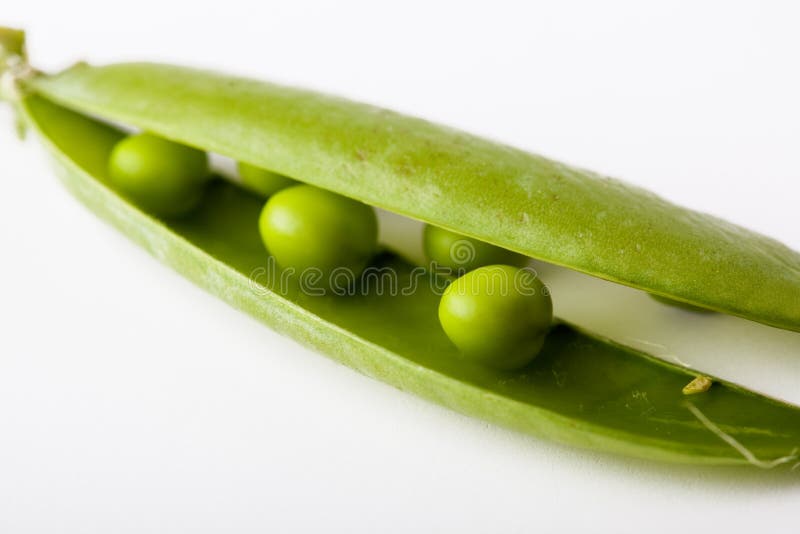 Peas isolated on White stock photo. Image of open, peapod - 14826508