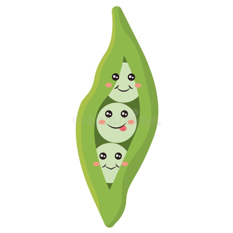 Peas in Pod Cartoon. Vector Stock Vector - Illustration of trio, happy ...