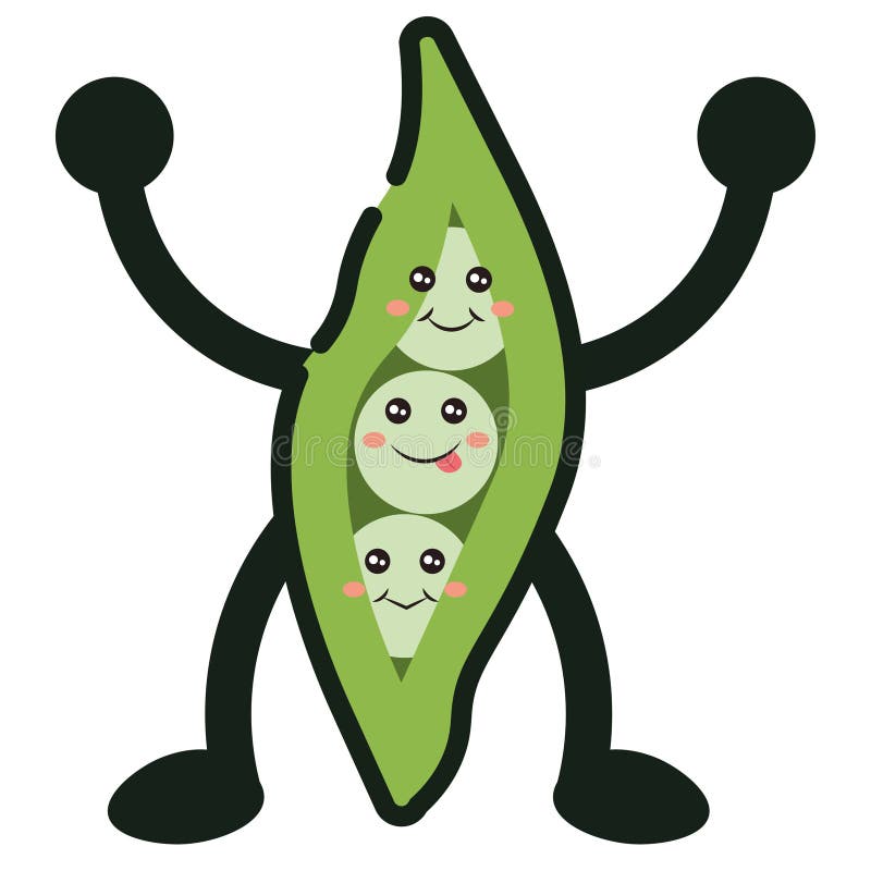 Peas in Pod Cartoon. Vector Stock Vector - Illustration of snack ...