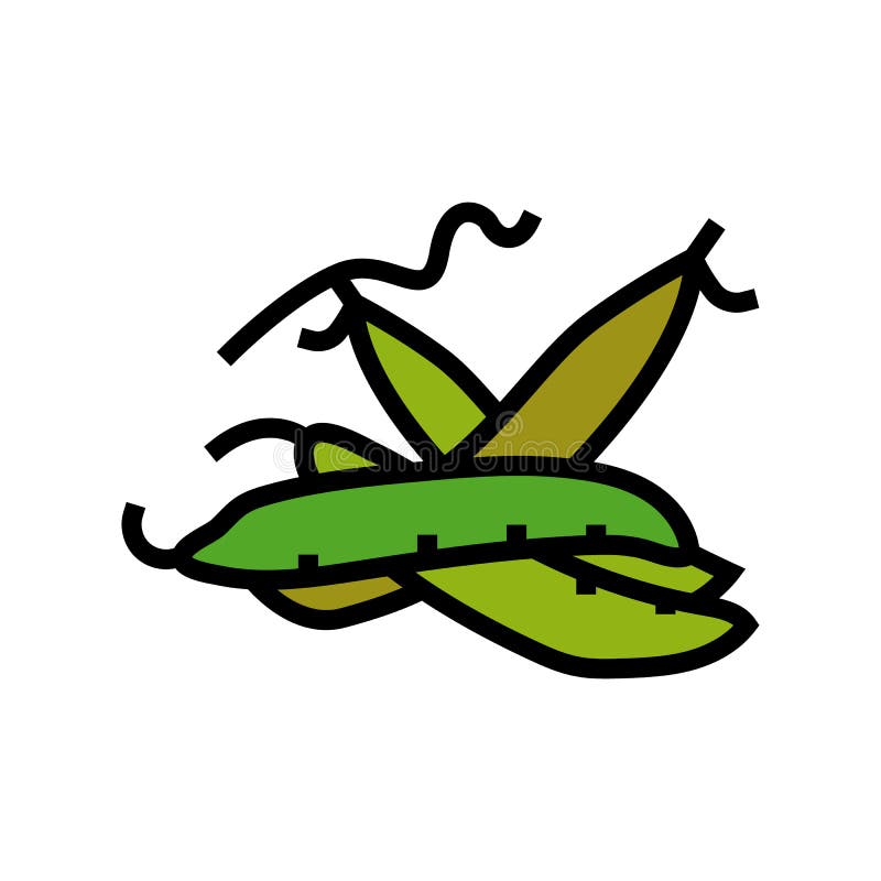 Peas Pod Color Icon Vector Illustration Stock Illustration ...
