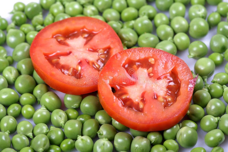 Peas and tomatoes stock photo. Image of juicy, fresh - 18015340