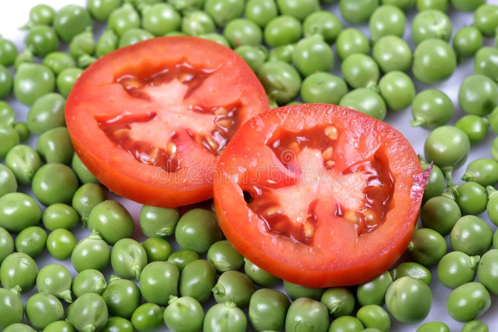 Peas and tomatoes stock photo. Image of juicy, fresh - 18015340