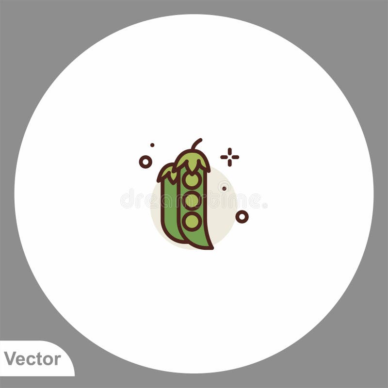 Peas Vector Icon Sign Symbol Stock Vector - Illustration of peas ...