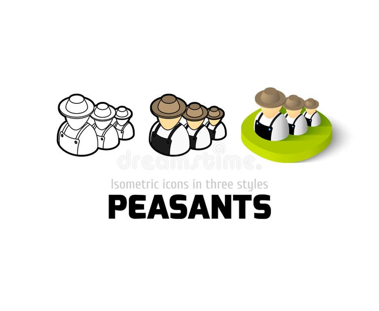 Peasants Icon in Different Style Stock Vector - Illustration of ...