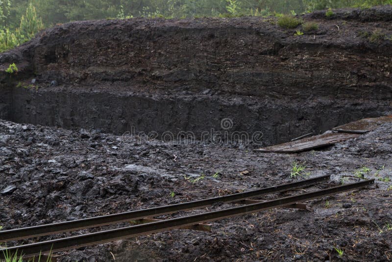 Peat Digging in an Upland Moor Stock Photo - Image of cutting, soil ...
