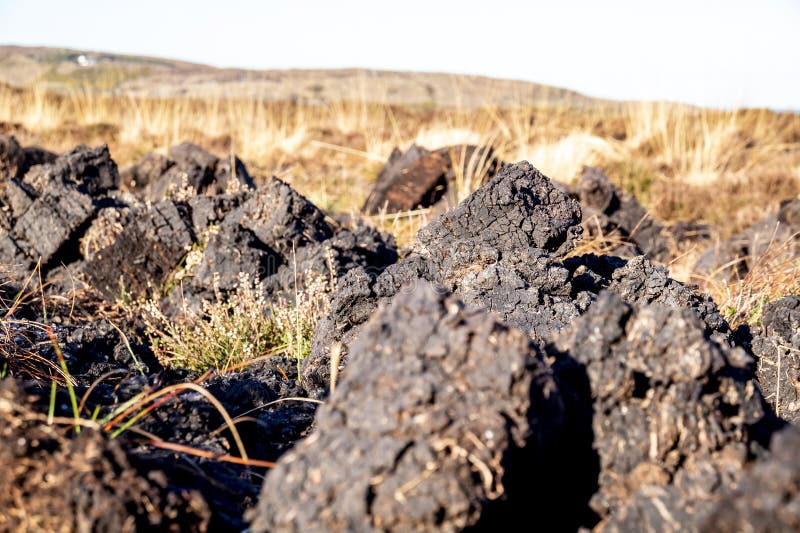 Peat Turf Cutting in County Donegal - Ireland Stock Image - Image of ...