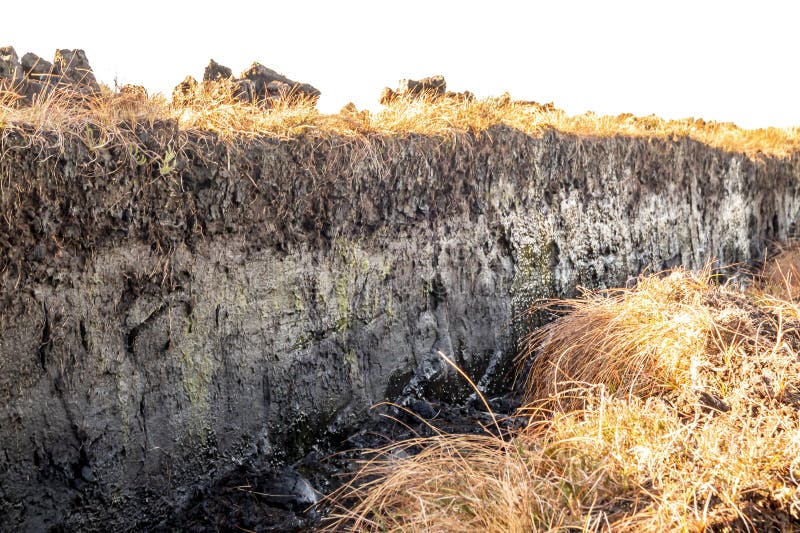 Peat Turf Cutting in County Donegal - Ireland Stock Photo - Image of ...
