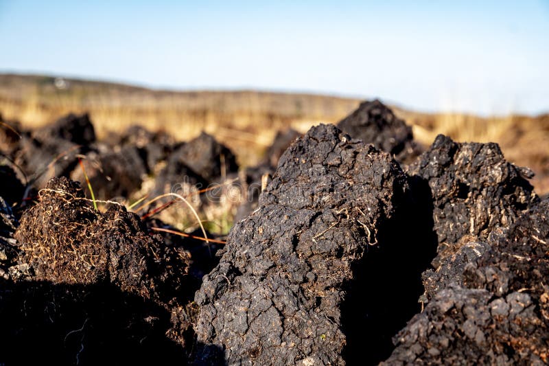 Peat Turf Cutting in County Donegal - Ireland Stock Photo - Image of ...