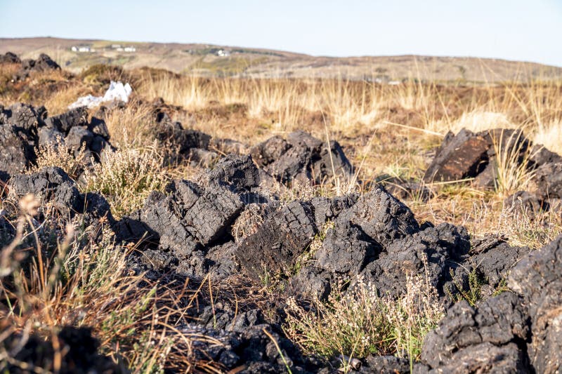 Peat Turf Cutting in County Donegal - Ireland Stock Image - Image of ...