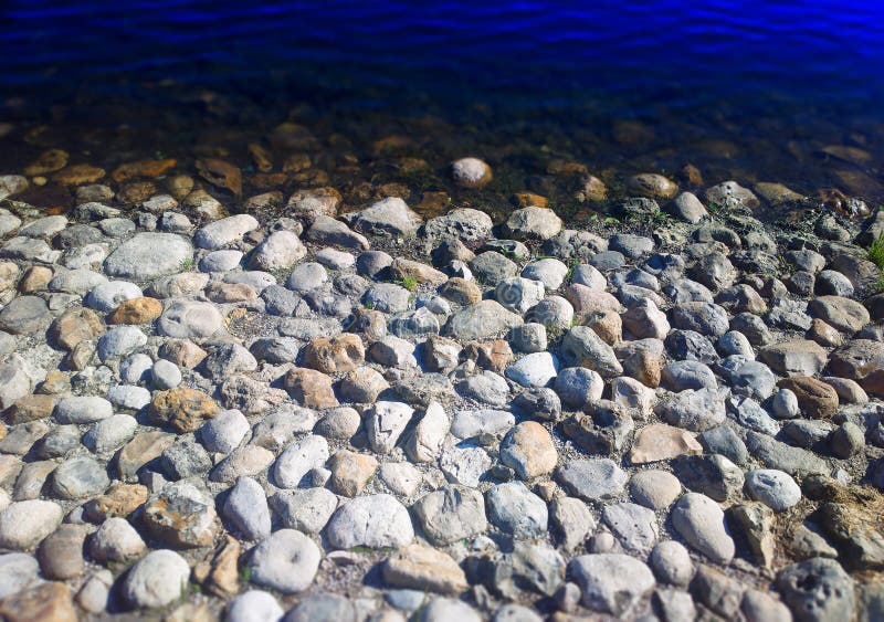 Pebble Bank of a Mountain River. Stock Image - Image of mountains ...