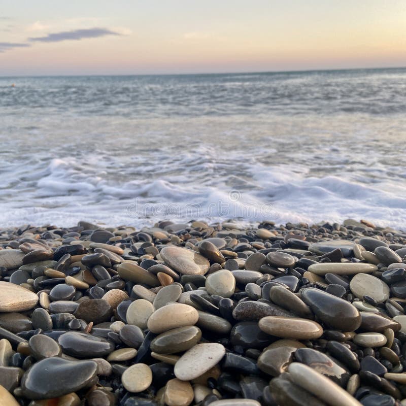 Pebble Beach on the Black Sea Coast Stock Image - Image of pebble ...
