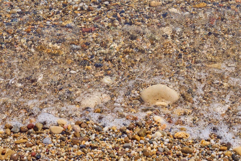 Pebble Beach on the Coast of Crete on the Aegean Sea. Stock Image ...