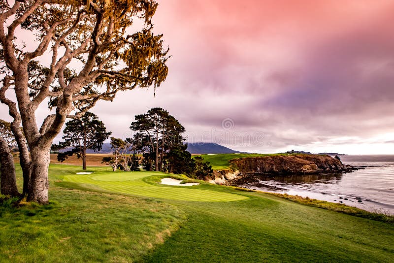 Pebble Beach Golf Course, Monterey, California, Usa Stock Image - Image ...