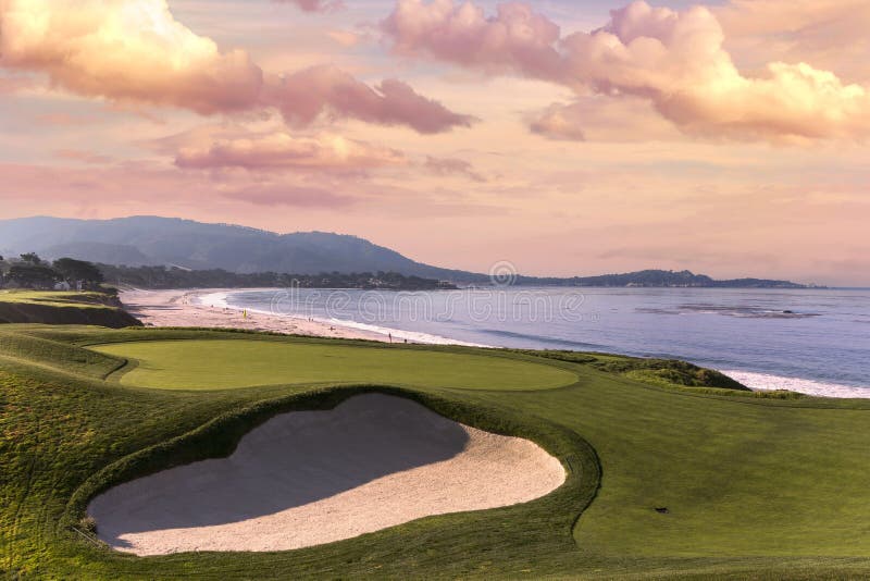 Pebble Beach Golf Course, Monterey, California, USA Stock Image - Image ...