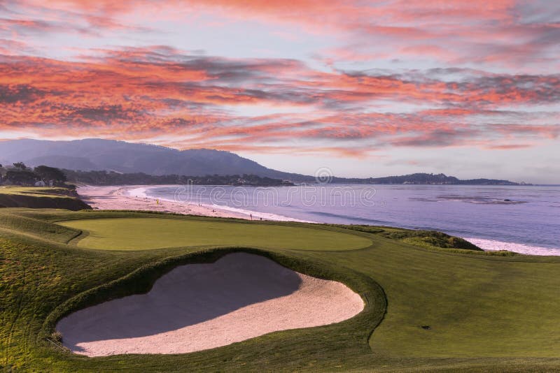 Pebble Beach Golf Course, Monterey, California, USA Stock Image - Image ...