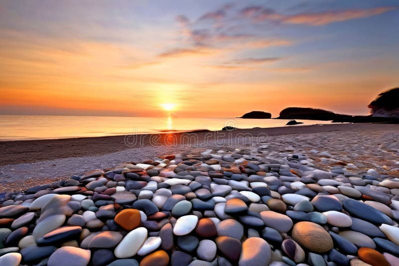 Pebble Beach Numbers the Arrangement of Pebbles on a Beach Forms Stock ...