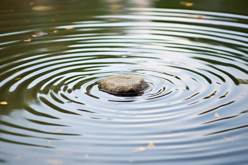 A Pebble Causing Ripples in a Still Pond Stock Image - Image of nature ...