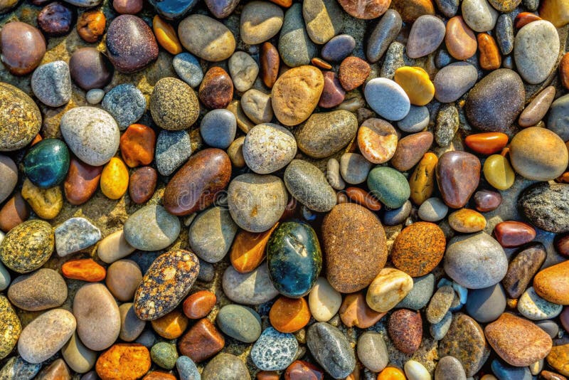 Pebbles-Embedded Stone Texture As a Background Stock Illustration ...