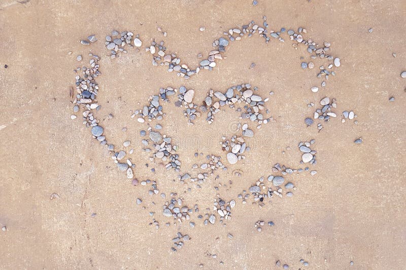 Pebble Heart on Sand. Love, Valentine Concept Stock Image - Image of ...