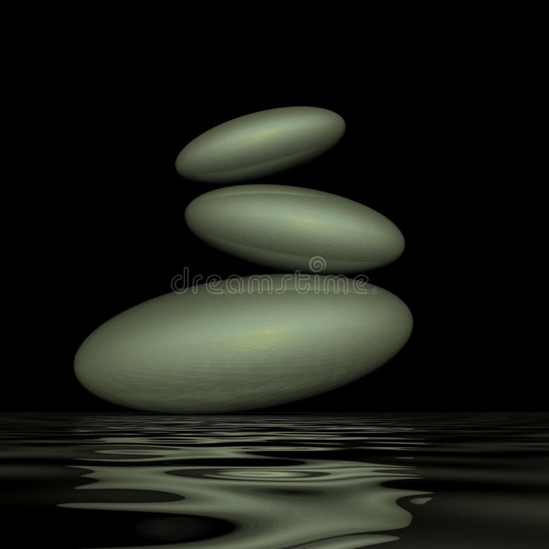 Pebble peace - 3D render stock illustration. Illustration of landscape ...