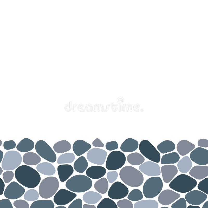 Pebble Repeated Border Frame Vector Illustration. Smooth Cobblestones ...