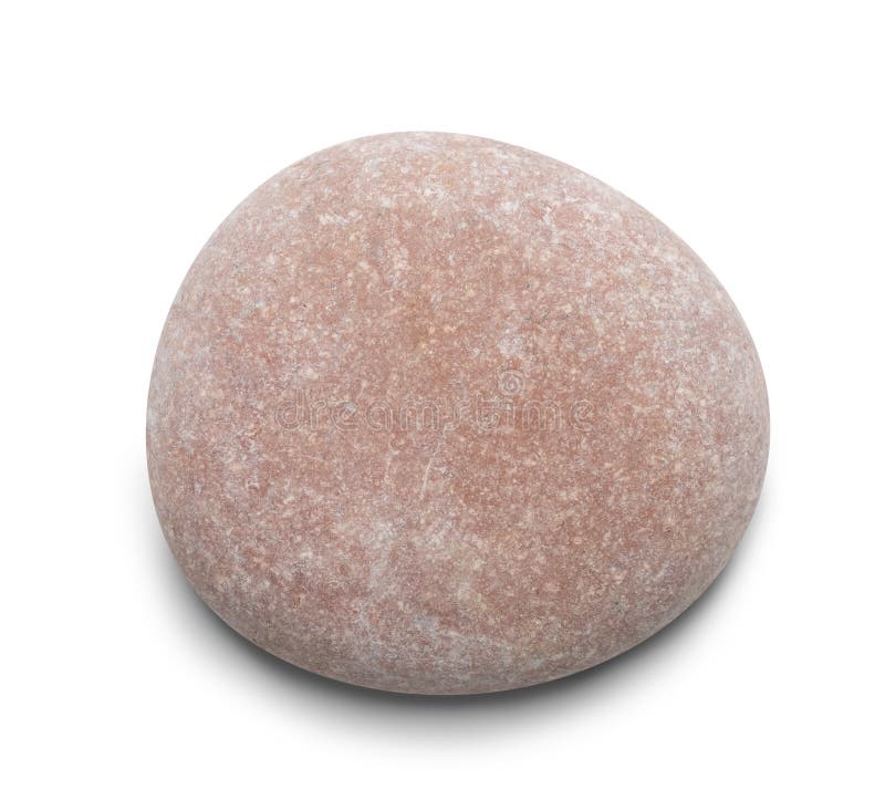 Pebble. Smooth Red Sea Stone Isolated on White Background with Shadows ...
