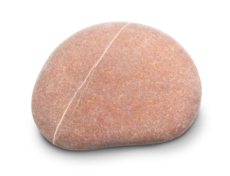 Pebble. Smooth Red Sea Stone Isolated on White Background with Shadows ...