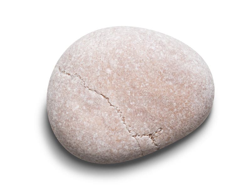 Pebble. Smooth Red Sea Stone Isolated on White Background with Shadows ...