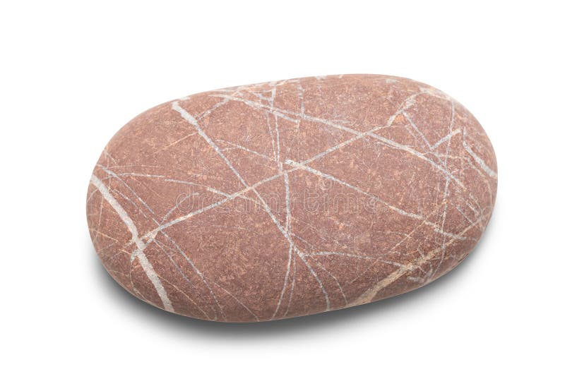 Pebble. Smooth Red Sea Stone Isolated on White Background with Shadows ...