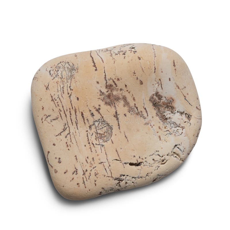 Pebble. Smooth Red Sea Stone Isolated on White Background with Shadows ...