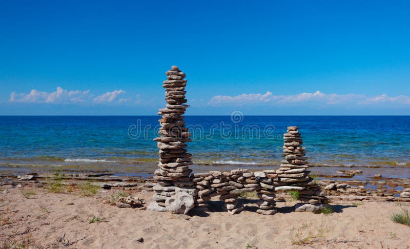 Pebble Stack in Water stock photo. Image of stacked, stone - 2097260