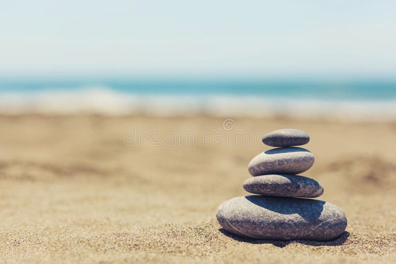 Pebble stack on beach stock image. Image of beach, balance - 2899485