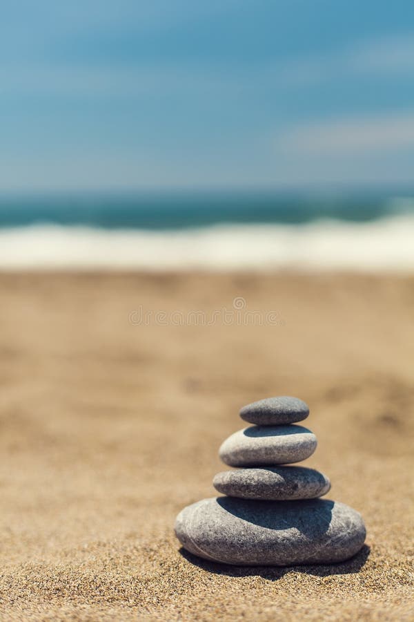 Pebble stack stock image. Image of order, tranquil, buddhism - 4252081