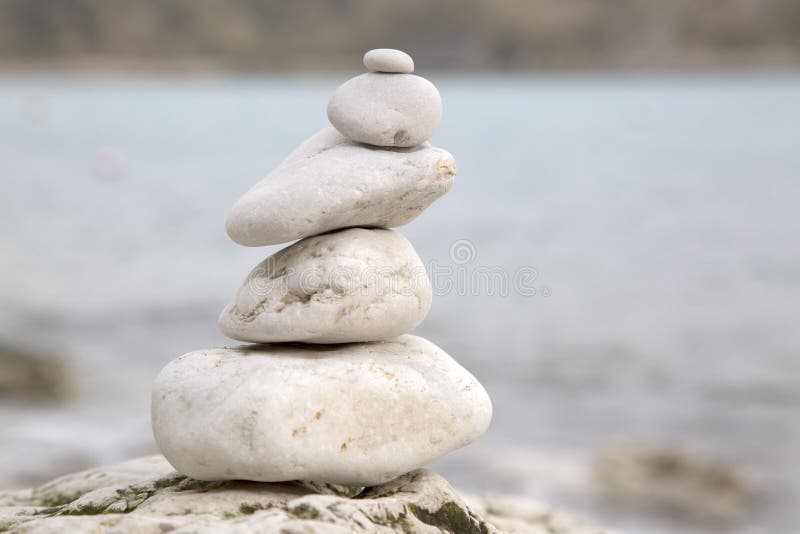 Pebble stack on beach stock image. Image of beach, balance - 2899485