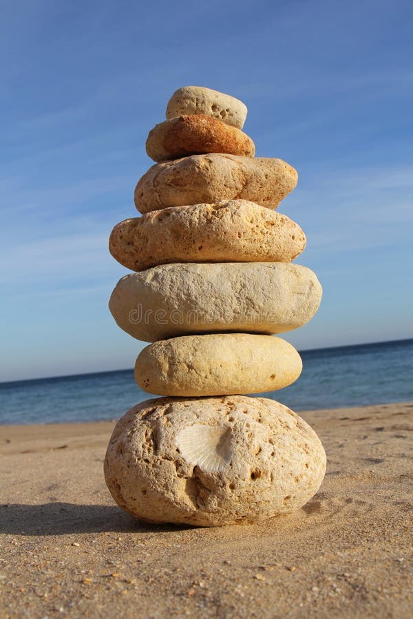 Pebble stack stock image. Image of order, tranquil, buddhism - 4252081