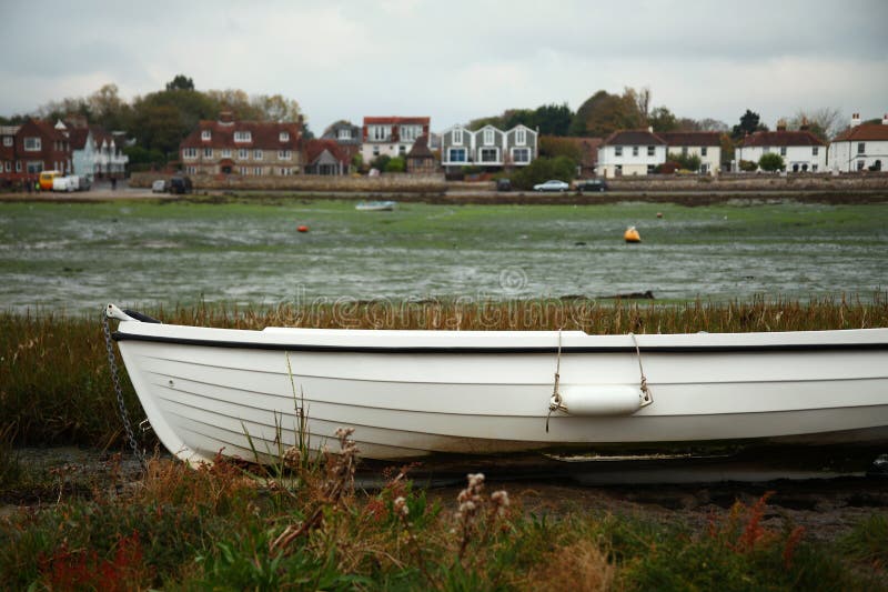Pebble Stone Beach and Old Boat. Stock Photo - Image of outdoor ...