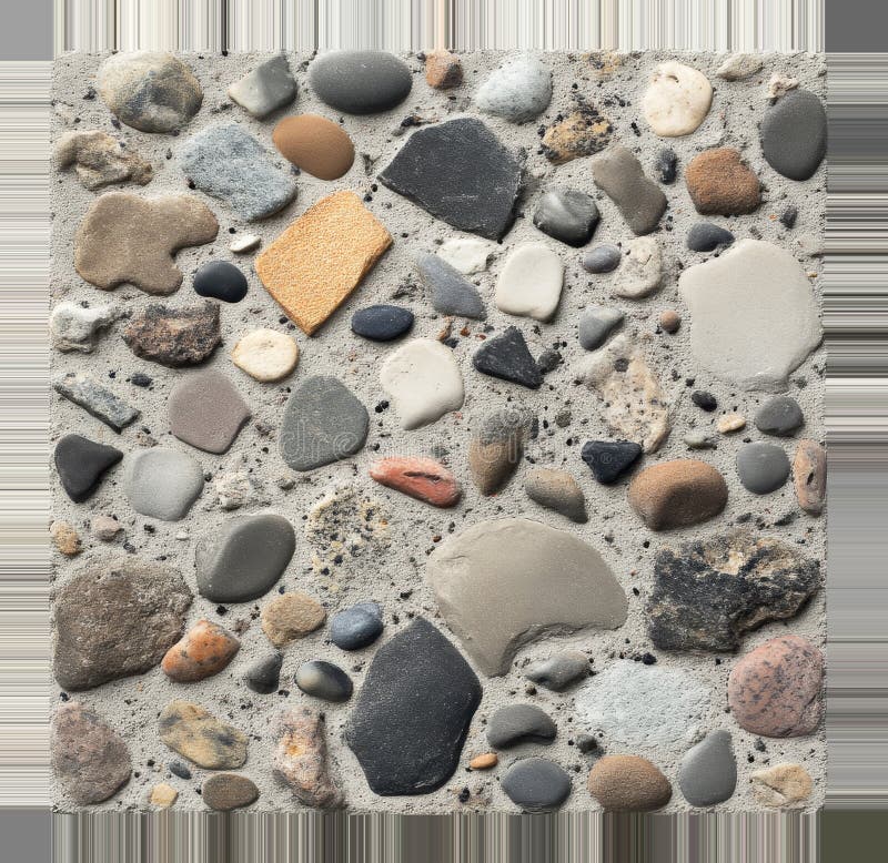 Pebble Stone Concrete Texture with Mixed Stones, Abstract Natural ...
