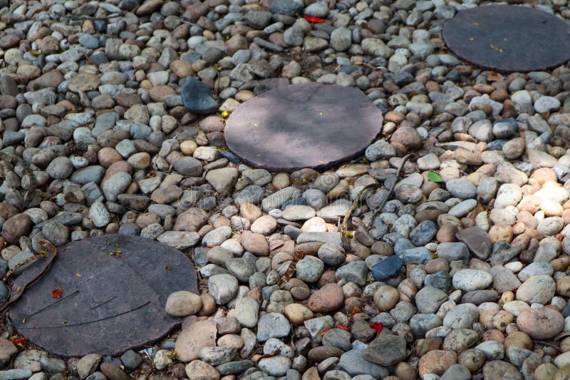 Pebble Stone on the Ground in the Garden with Natural Light Stock Photo ...