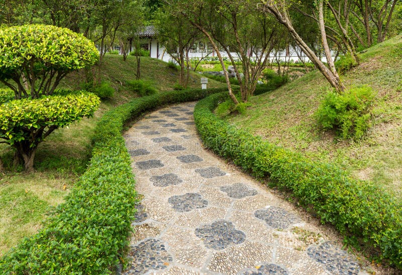 Pebble stone path stock image. Image of landscape, traditional - 35502263