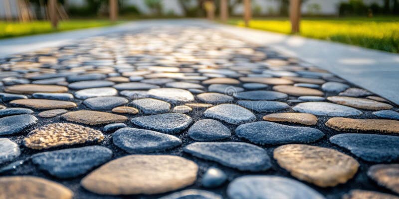 Pebble Stone Walkway Creates Serene Path in a Garden Environment with ...