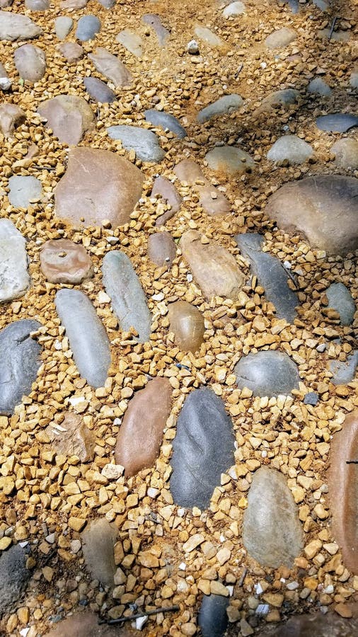 Pebble Stone Walkway and Pathway in Shadow and Sunlight Stock Photo ...