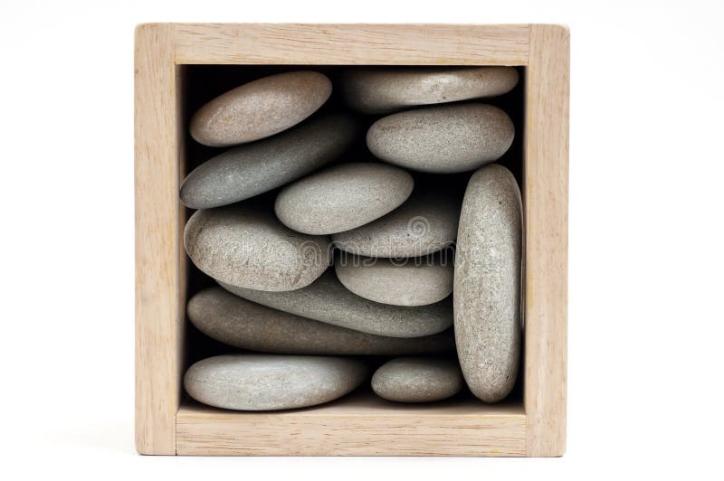 Pebble Stones in Box stock photo. Image of mass, together - 30448342